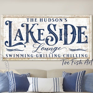 Lake House Sign Personalized Lakeside Lounge Signs Custom - Etsy