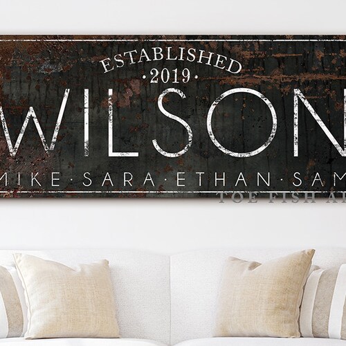Rustic Established Signs Family Name Modern Farmhouse Gift for - Etsy