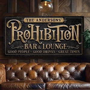 Prohibition Bar and Lounge Personalized Sign Speakeasy Personalized ...