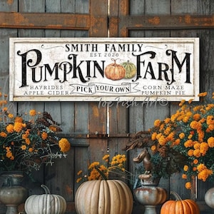 Pumpkin Farm Sign – Rustic Fall Family Pumpkin Patch Wall Art, Modern ...