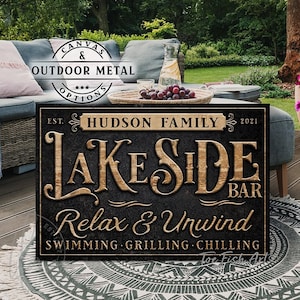 Lake House Sign Personalized Lakeside Signs Custom Family Name Art ...