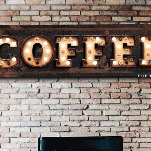 Coffee Sign Coffee Bar Sign Coffee Marquee Print Kitchen Decor | Etsy