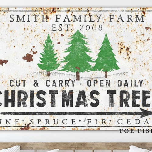 Christmas Tree Farm Sign Rustic Farmhouse Wall Decor Cut Your - Etsy