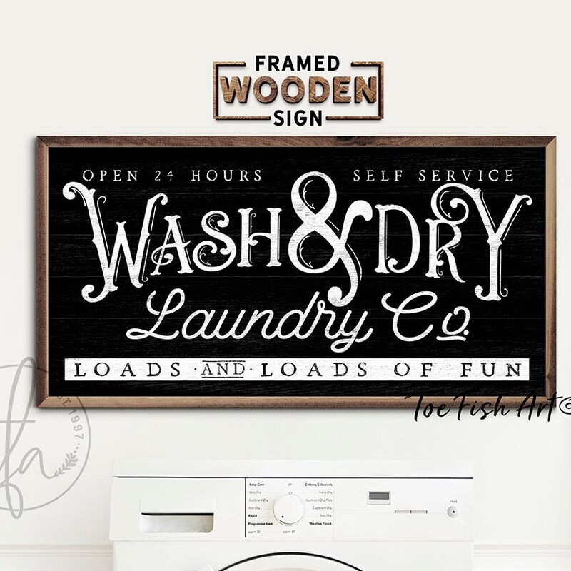 Wash and Dry Sign - Etsy