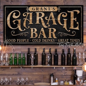 Garage Bar Sign Man Cave Personalized Last Name Family Sign Custom ...
