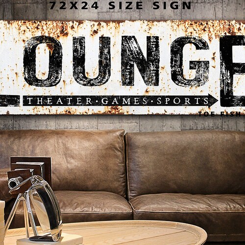 Modern Farmhouse Wall Decor Family Lounge Sign Large Rustic - Etsy