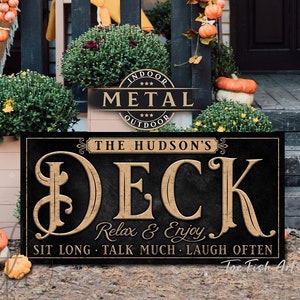 Personalized Deck Sign Back Porch Backyard Bar and Grill Pool - Etsy
