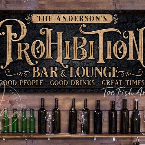 Prohibition Bar and Lounge Personalized Sign Speakeasy - Etsy