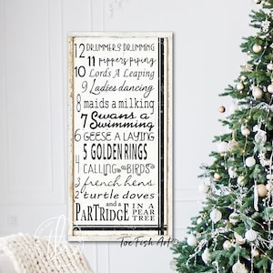 12 Days of Christmas Sign Modern Farmhouse Wall Decor CANVAS | Etsy