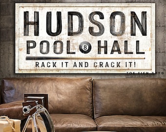 Personalized Billiards Sign Modern Farmhouse Wall Decor Last - Etsy