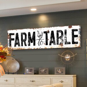 Farm to Table Modern Farmhouse Decor Distressed Farm Sign Large Rustic ...