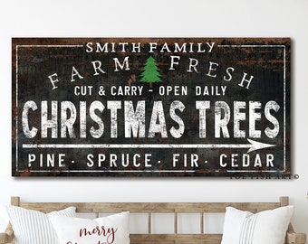 Christmas Tree Farm Sign Farmhouse Wall Decor Christmas Trees | Etsy