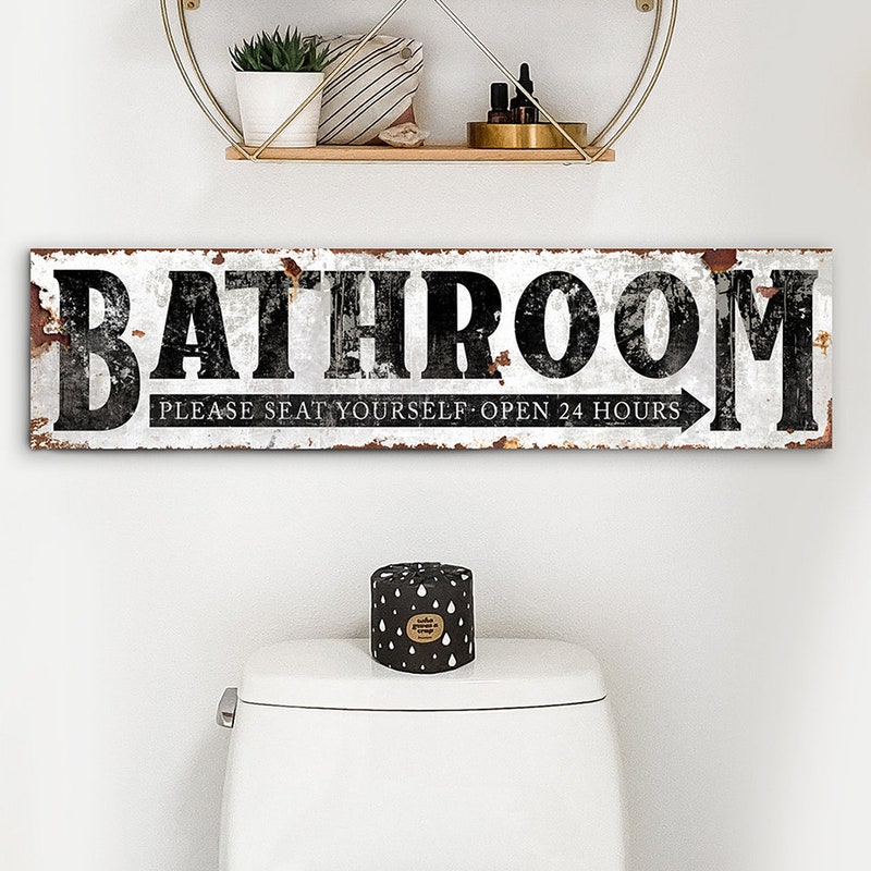 Metal Bathroom Sign - Etsy