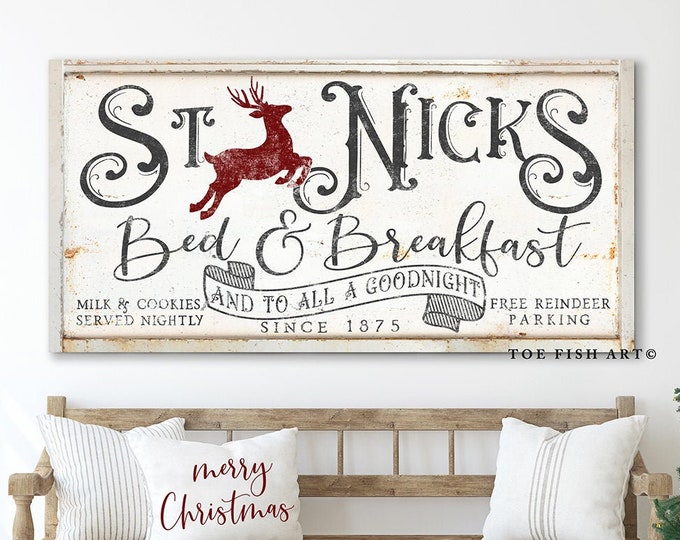 Rustic Christmas Sign Bed & Breakfast Sign Modern Farmhouse - Etsy