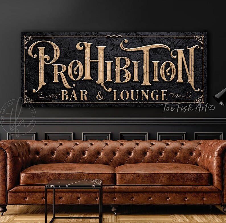 Prohibition Bar and Lounge Personalized Sign Speakeasy Art - Etsy