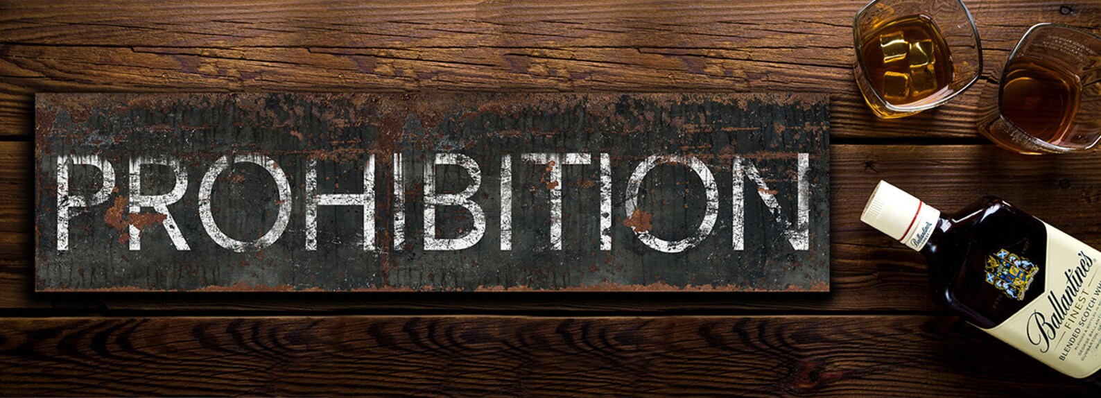 Prohibition Bar Sign Man Cave Art Bourbon Whiskey Father's Day Gift ...