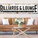 Billiards and Lounge Sign Modern Farmhouse Wall Decor Family Large ...