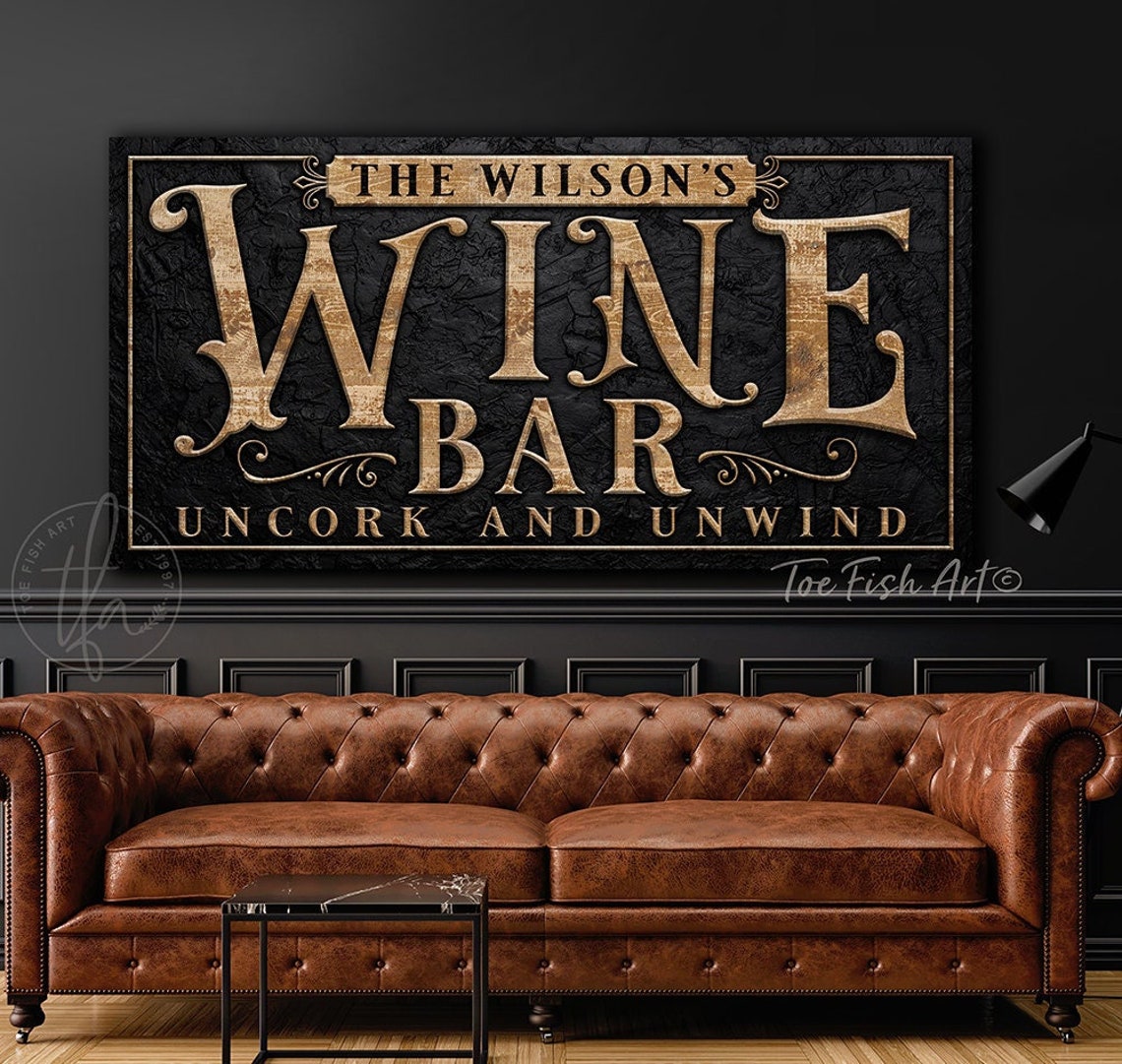 Wine Bar Sign Lounge Sign Wine Tasting Room Art Personalized - Etsy
