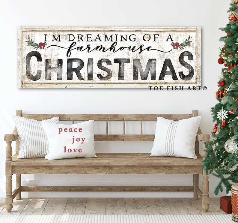 Merry Christmas Sign Modern Farmhouse Wall Decor I'm Dreaming of a ...