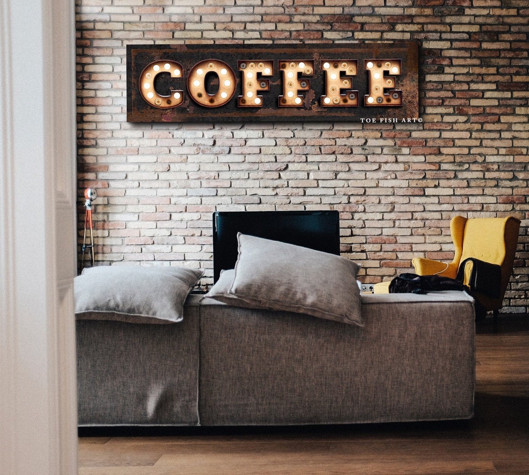 Coffee Sign Coffee Bar Sign Coffee Marquee Print Kitchen Decor Coffee ...