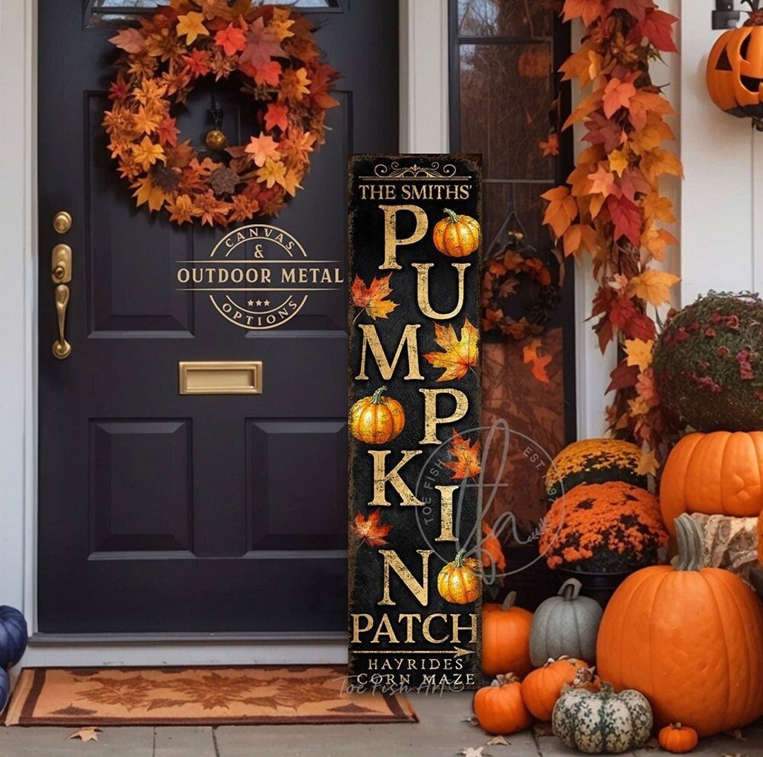 Personalized Pumpkin Patch Sign – Rustic Farmhouse Fall, Autumn ...