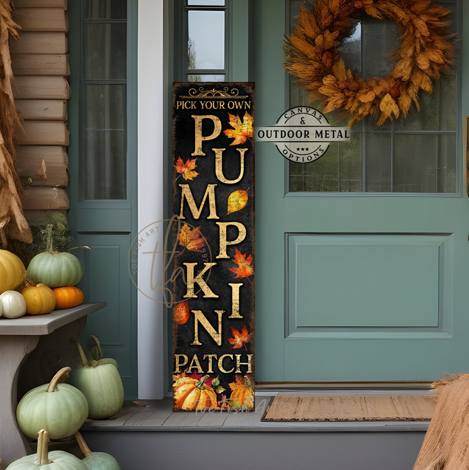Personalized Pumpkin Patch Sign – Rustic Fall Porch, Modern Farmhouse ...