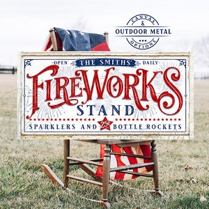 4th of July Sign Fireworks Stand Sign Personalized Wall Decor 1776 ...