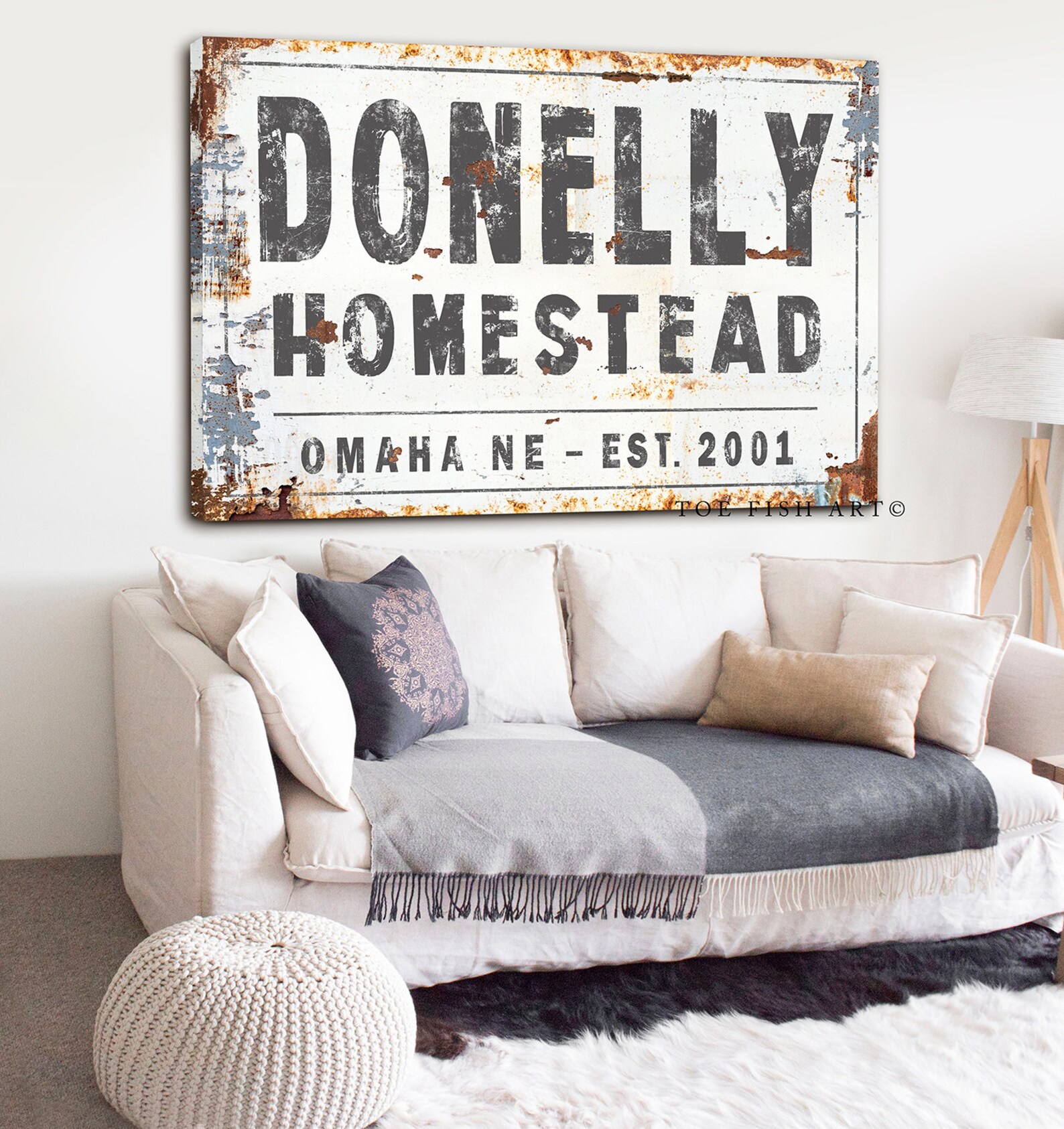 Last Name Established Sign Modern Farmhouse Rustic Wall Decor Last Name ...