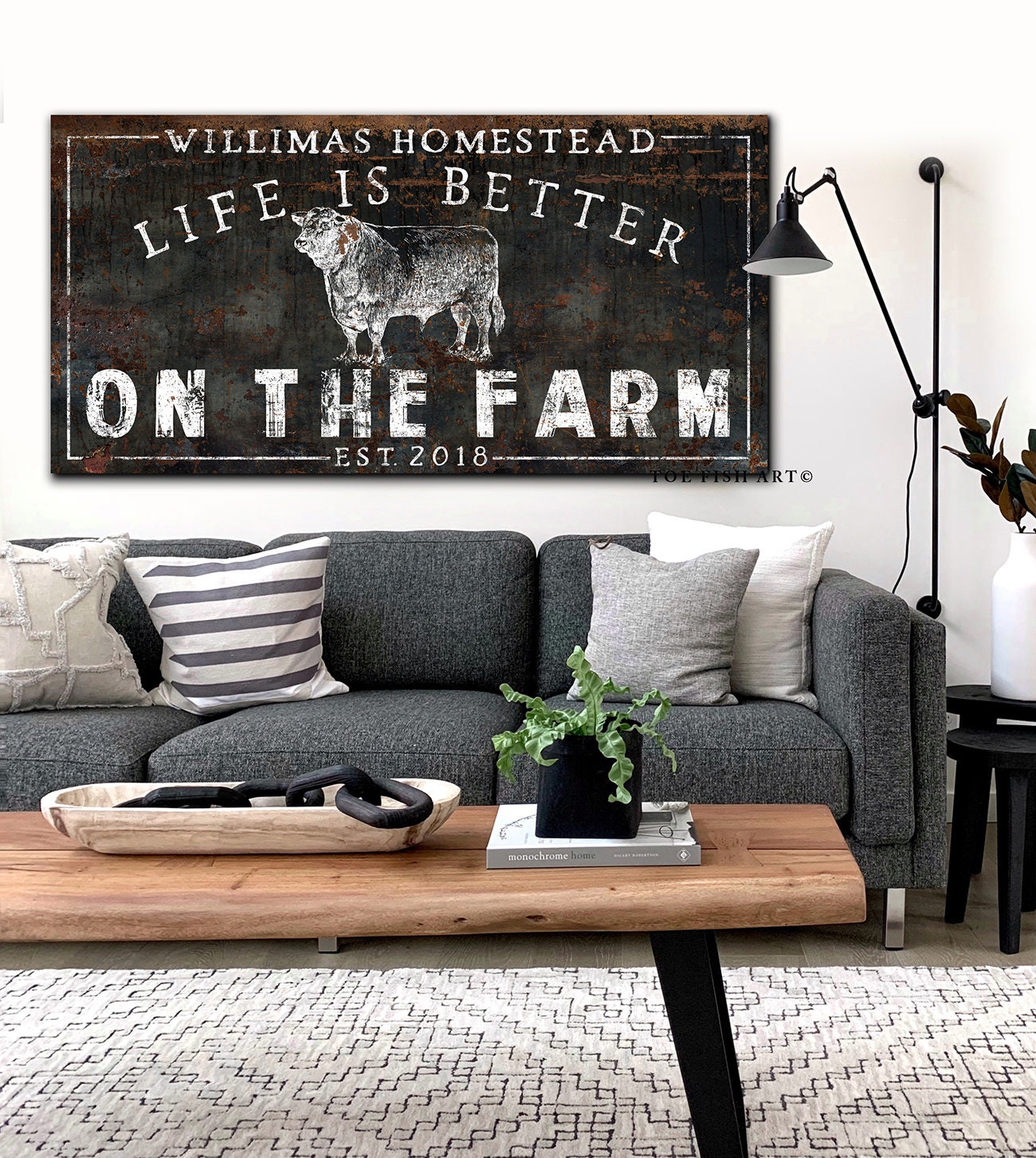 Custom Family Name Sign Modern Farmhouse Decor Life is Better | Etsy
