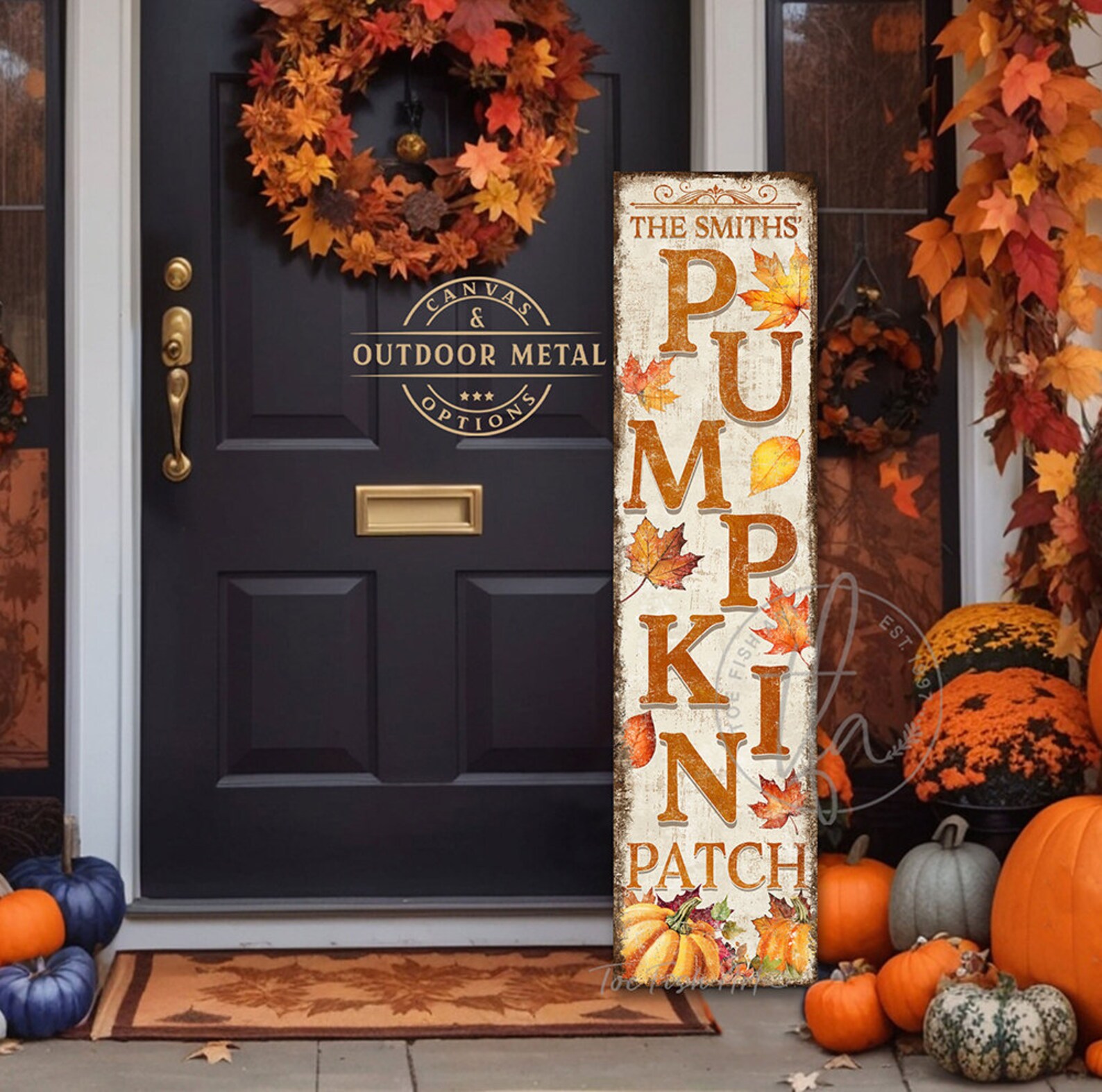 Personalized Pumpkin Patch Sign – Rustic Fall Porch, Modern Farmhouse ...