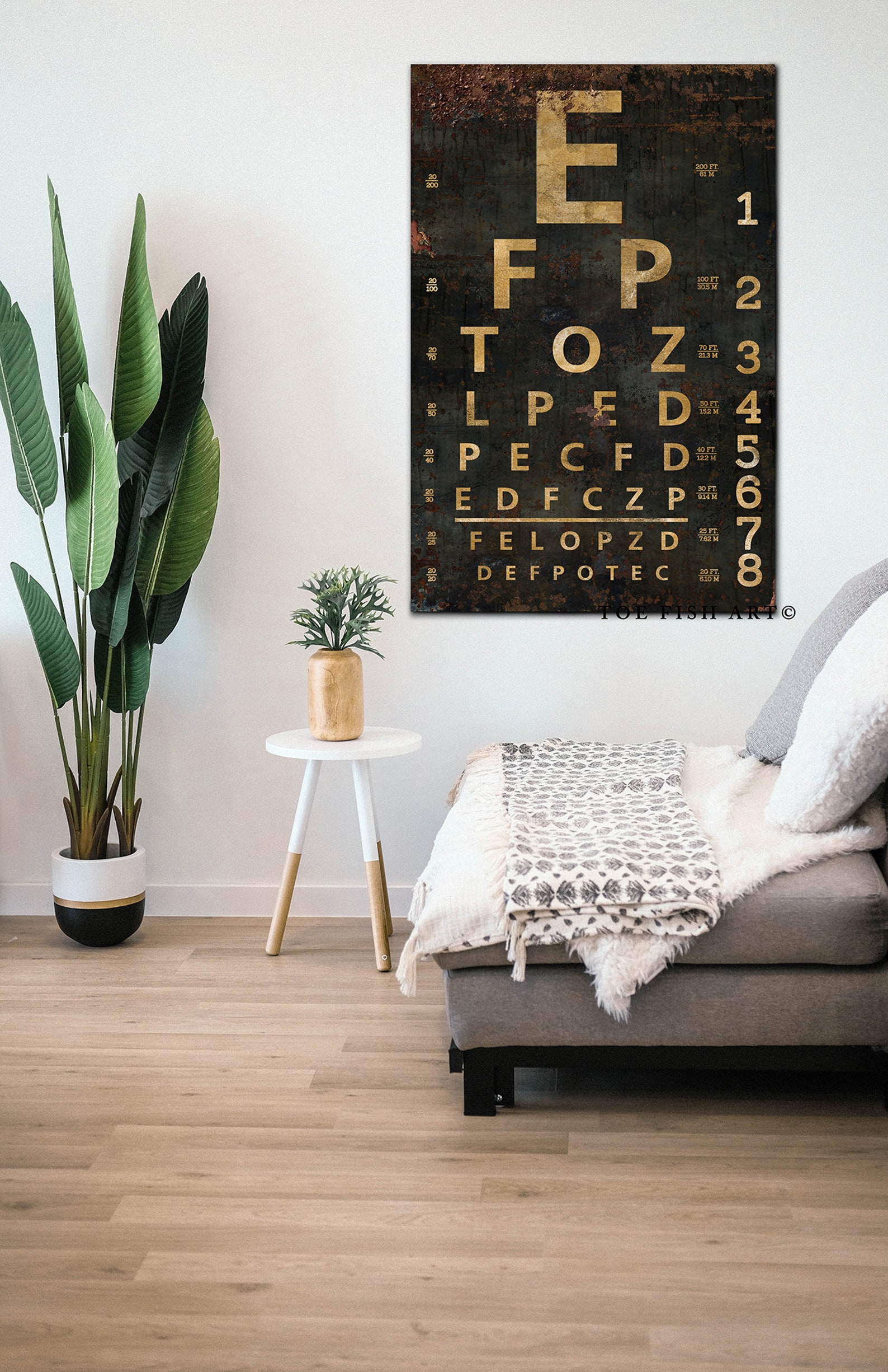 Vintage Eye Chart Retro Sign Doctor's Office Vision Test Rustic ...
