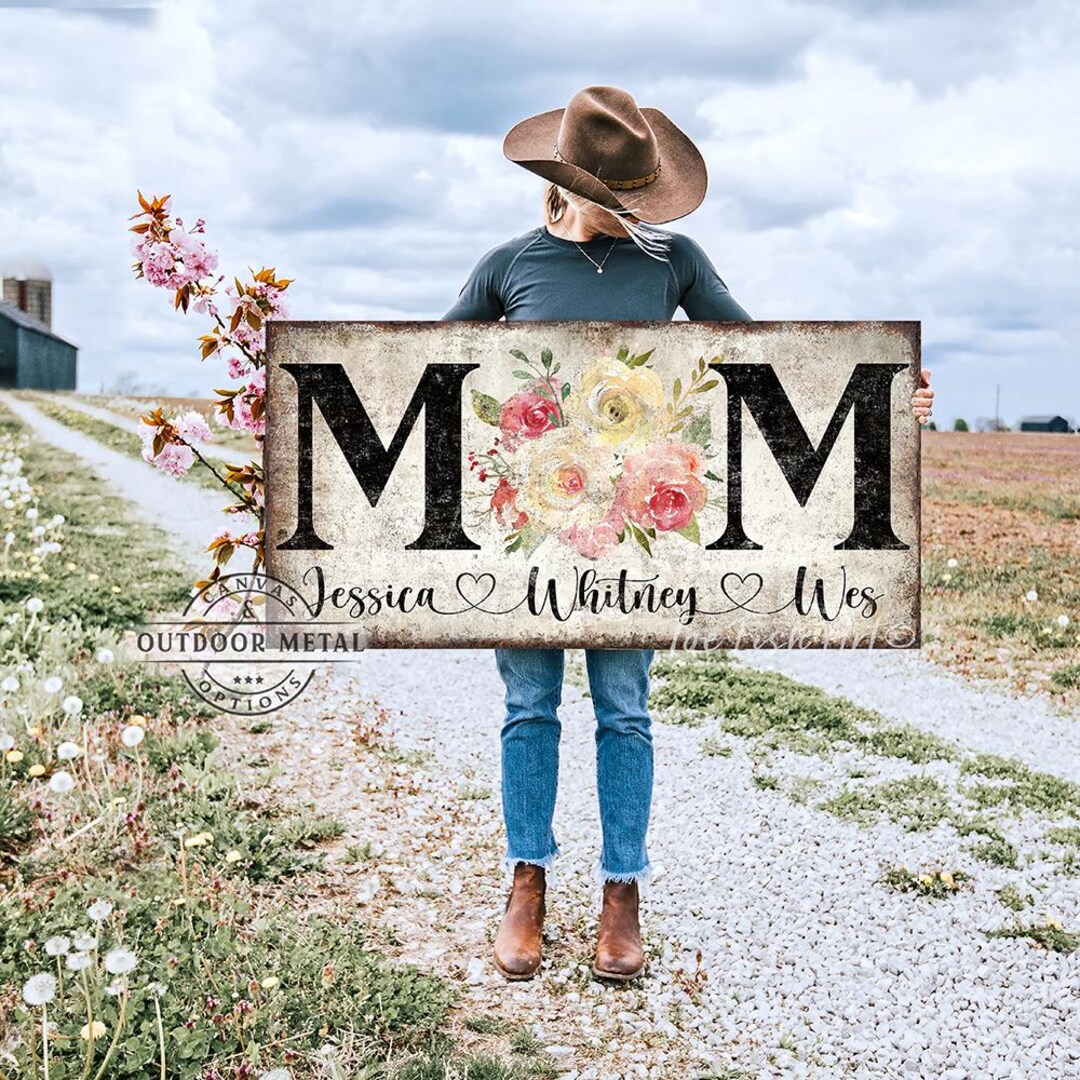 Mother's Day Gift Modern Farmhouse Wall Decor Sign Family Name ...