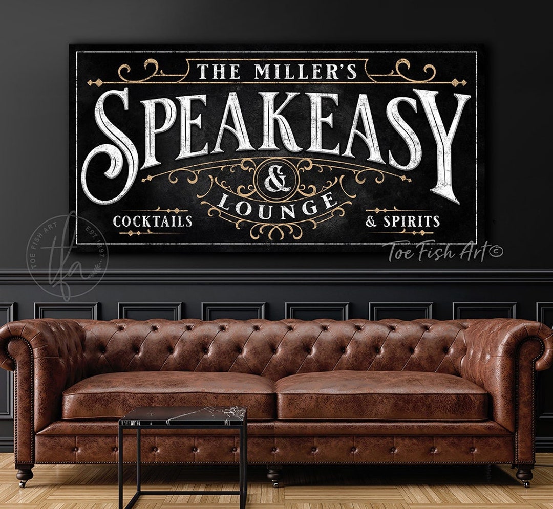 Speakeasy Bar Lounge Sign Man Cave Personalized Name Sign Custom ...