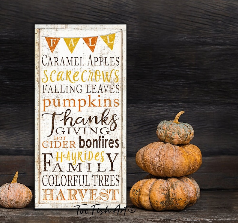 Fall Sign Rustic Farmhouse Decor Large Living Room Signs Wall - Etsy