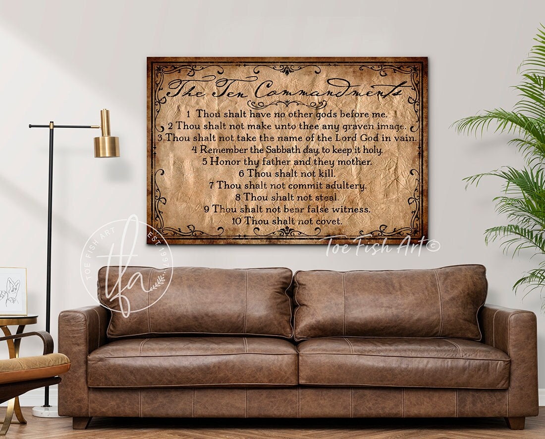 The Ten Commandments Sign Christian Custom Signs Modern - Etsy