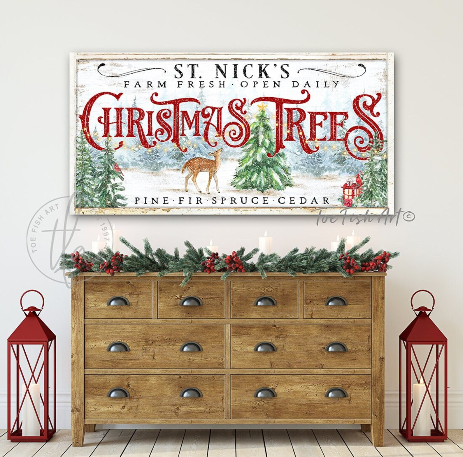 Christmas Trees Farm Sign St Nick's Farm Fresh Custom Decoration Sign ...