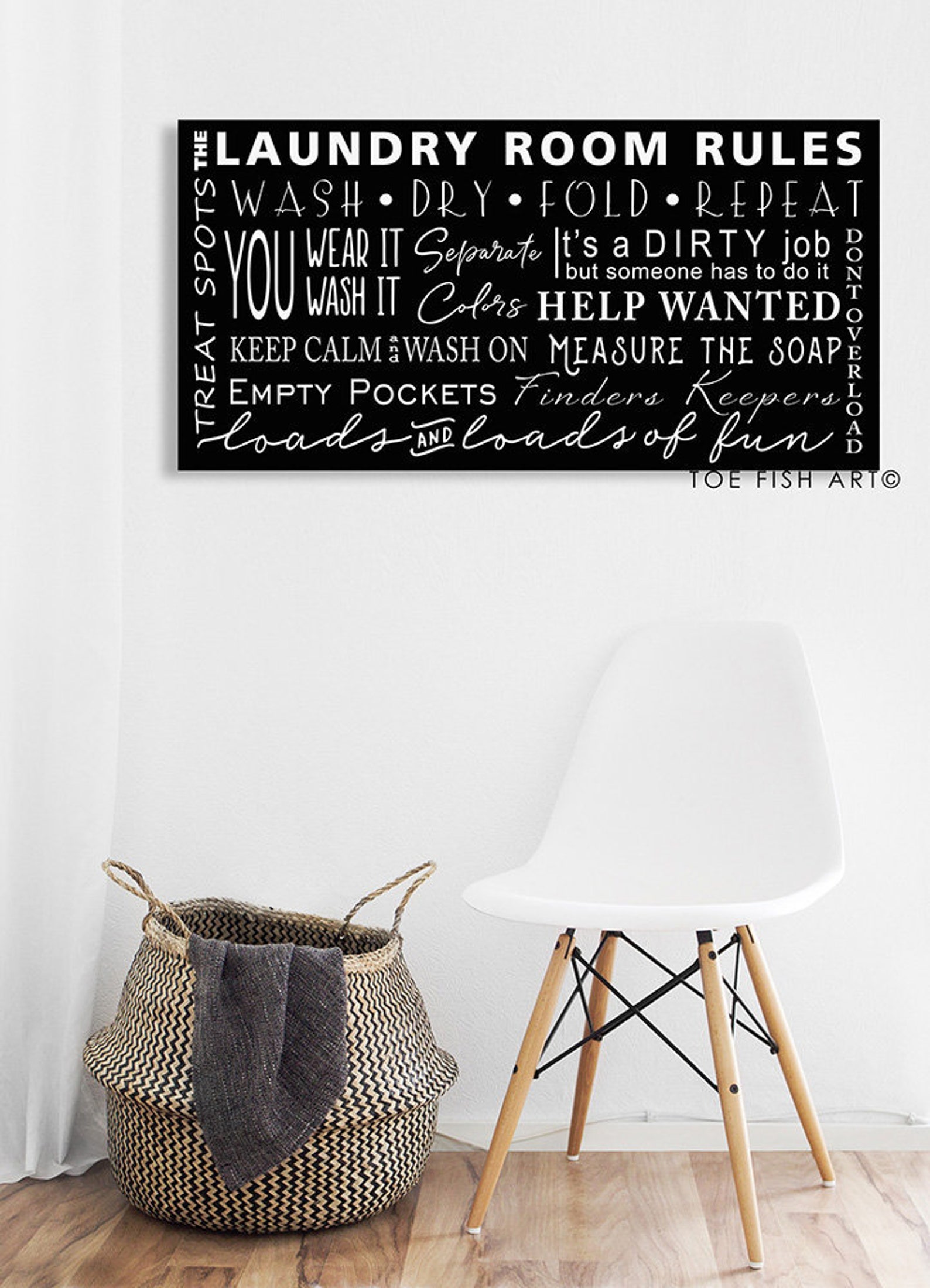 Laundry Room Rules Sign Family Rules Sign Modern Farmhouse | Etsy