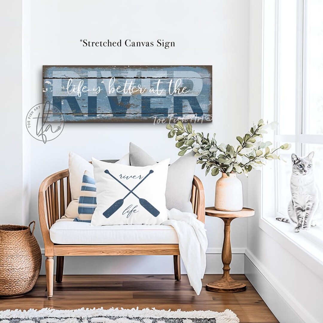 Life is Better at the River Sign Cottage Core Modern Farmhouse Wall ...