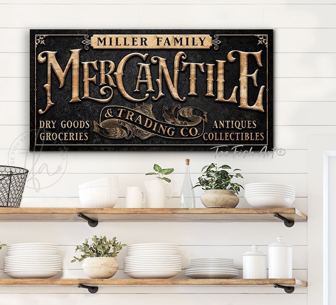 Personalized Mercantile Sign Antiques Collectables Family Owned Company ...
