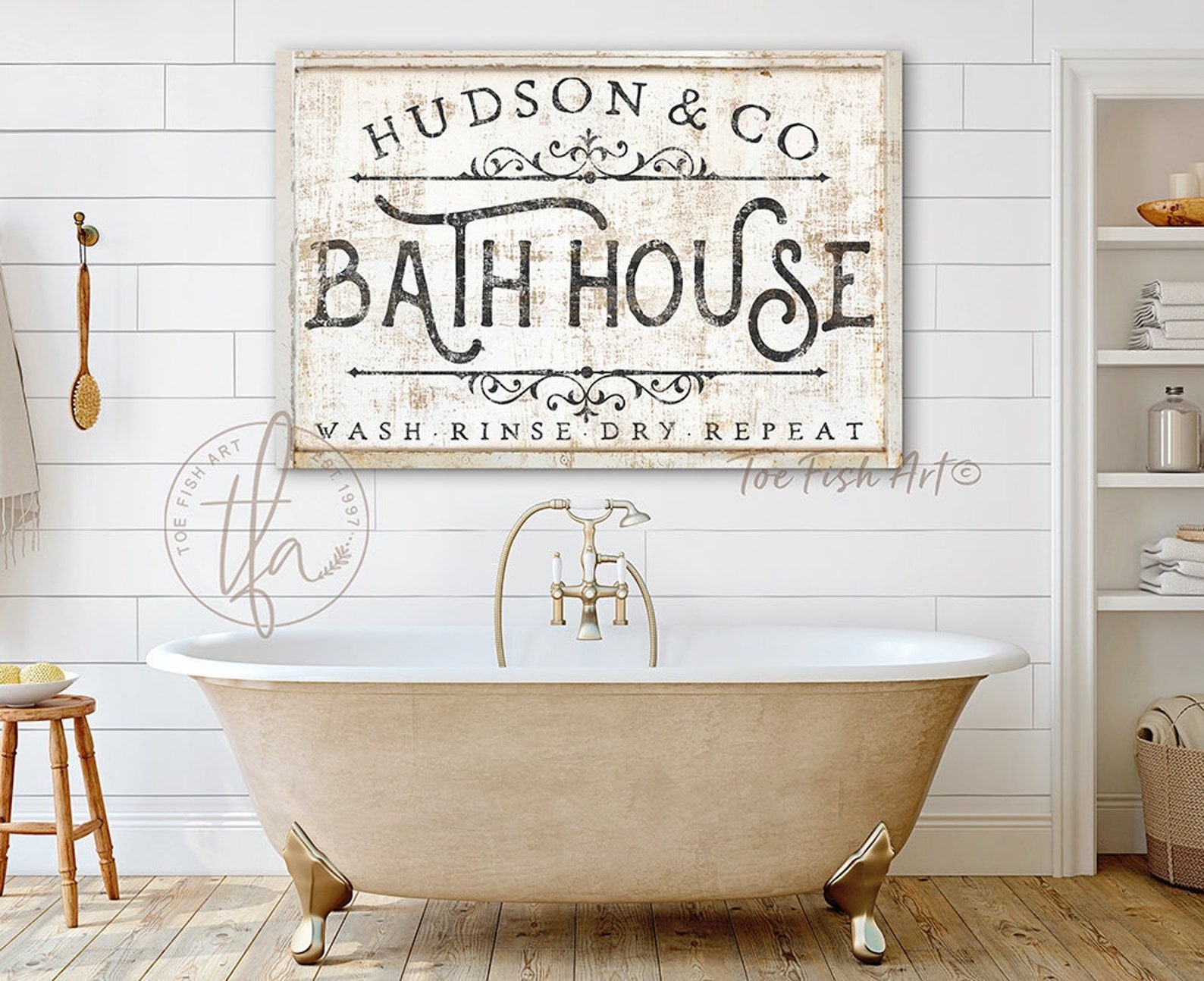 PERSONALIZED Custom Bath House Sign Bathroom Art Family Name - Etsy