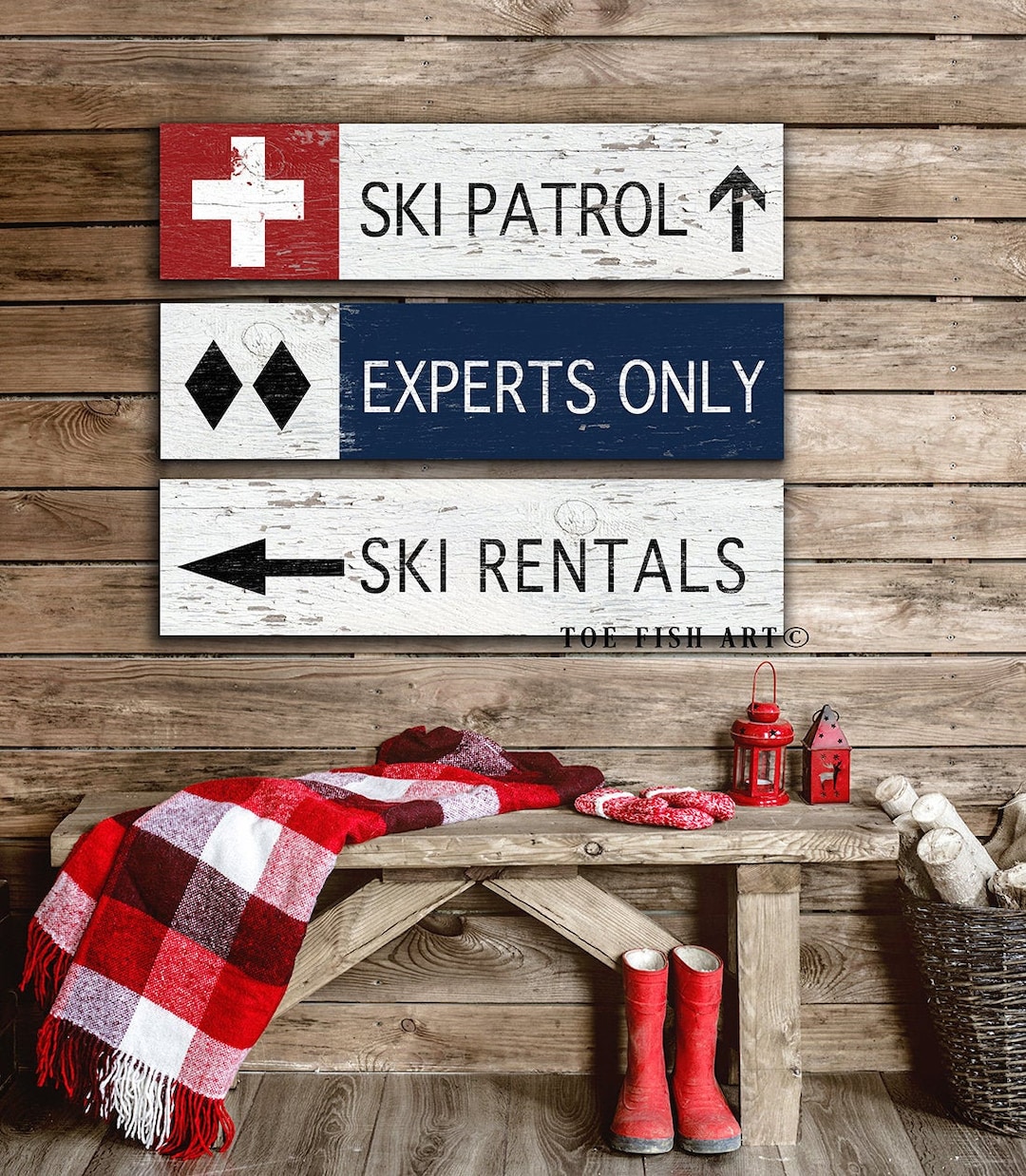 SKI PATROL Ski Snowboard Graphic Art Custom Sign Experts Only Canvas ...