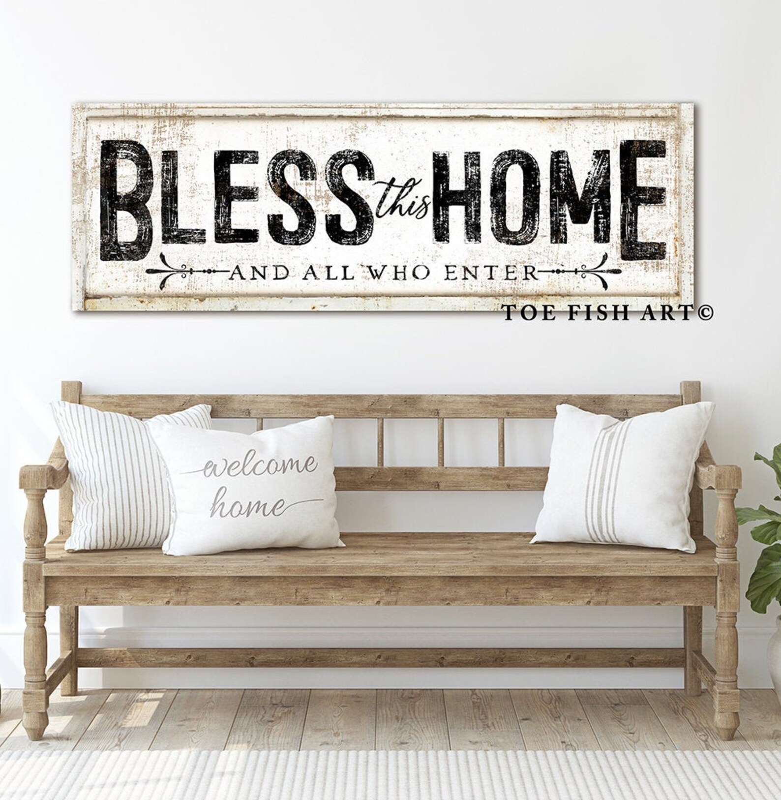 Bless This Home Sign Modern Farmhouse Wall Decor Canvas Print - Etsy