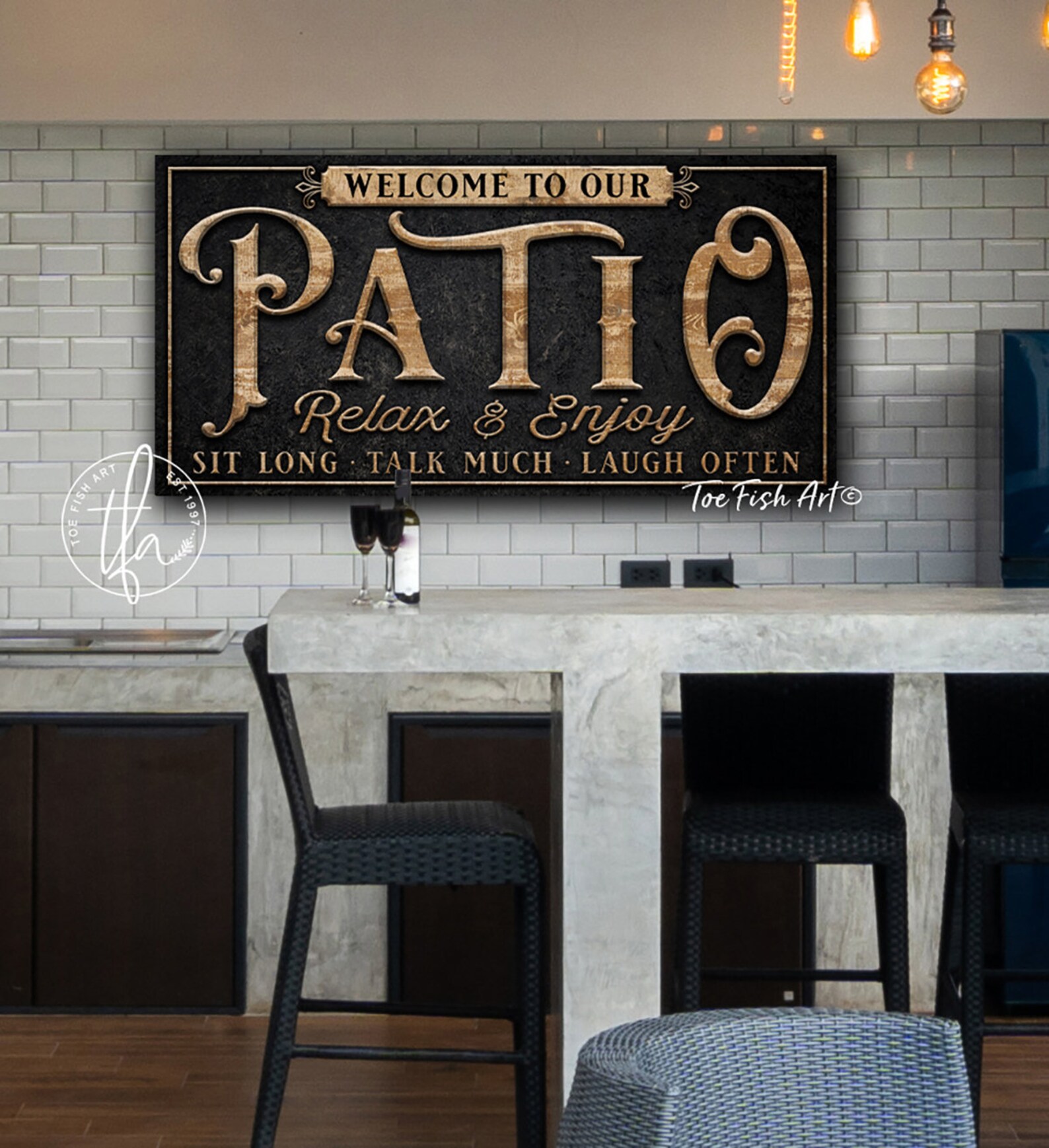 Personalized Patio Sign Backyard Bar and Grill Pool Deck Custom Name ...