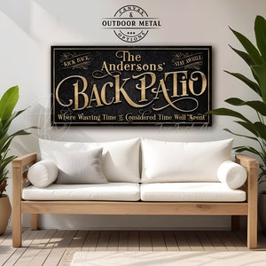 Personalized Back Patio Sign Backyard Bar and Grill Signs Pool & Patio ...
