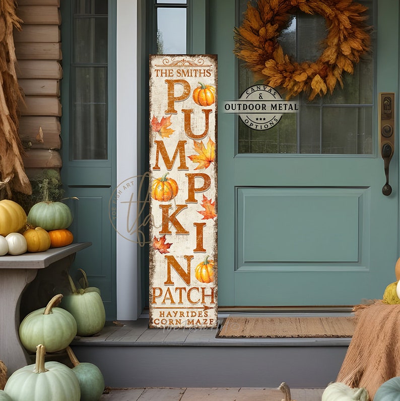 Personalized Pumpkin Patch Sign – Rustic Farmhouse Fall, Autumn ...