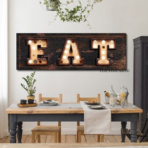 Eat Sign Eat Marquee Kitchen Decor Canvas Print Letters Gift for Mom ...