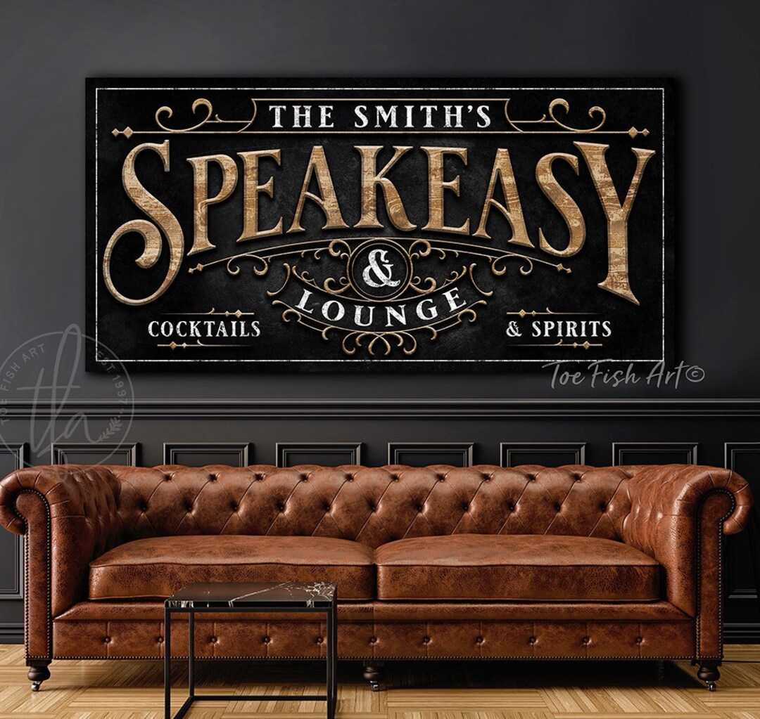 Speakeasy Bar Lounge Sign Man Cave Personalized Name Sign Custom ...
