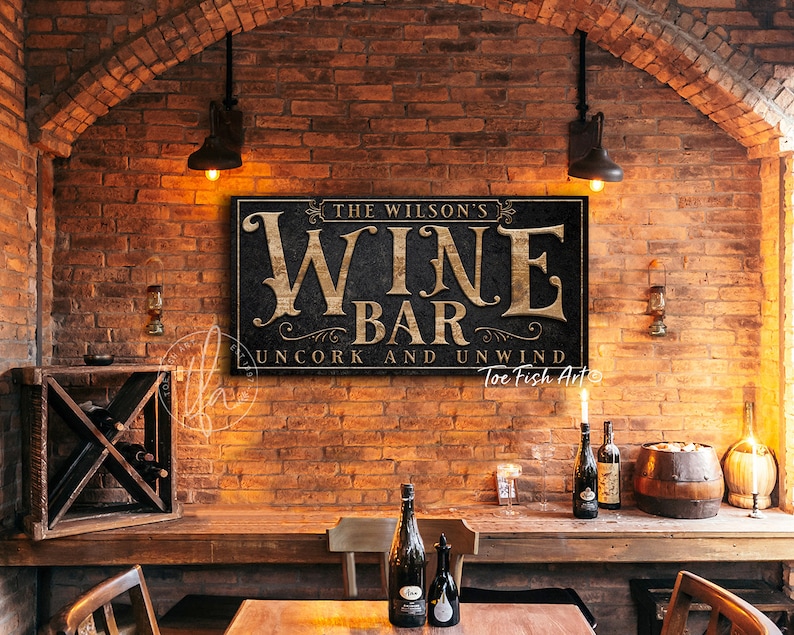 Wine Bar Sign Lounge Sign Wine Tasting Room Art Personalized - Etsy
