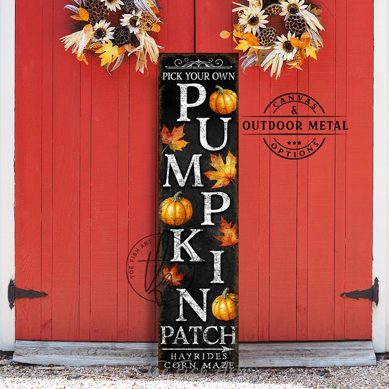 Personalized Pumpkin Patch Sign – Rustic Farmhouse Fall, Autumn ...