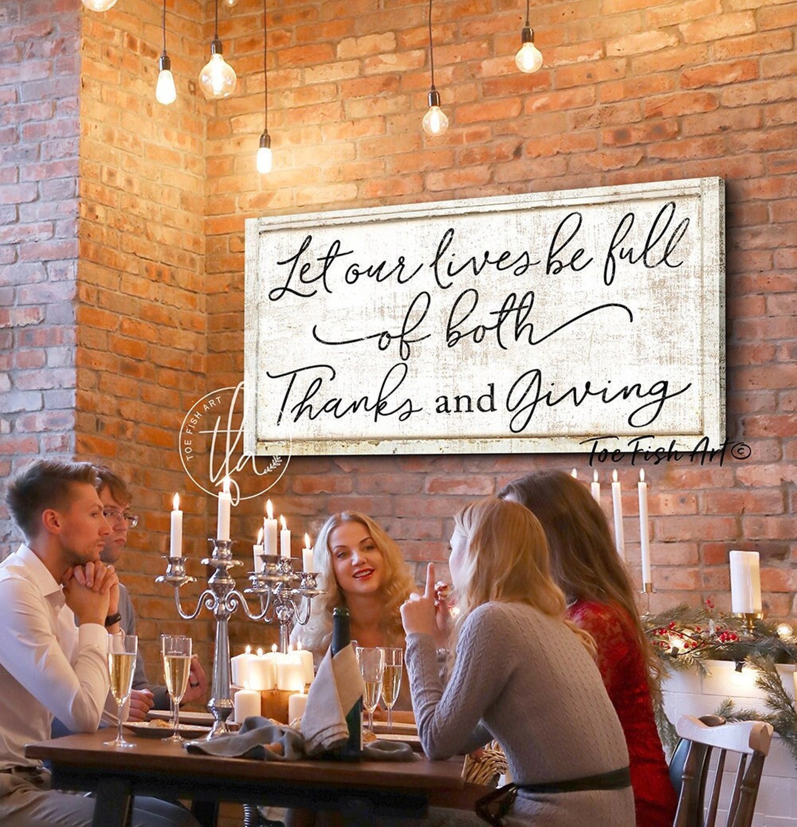 Let Our Lives Be Full of Both Thanks and Giving Rustic Modern - Etsy